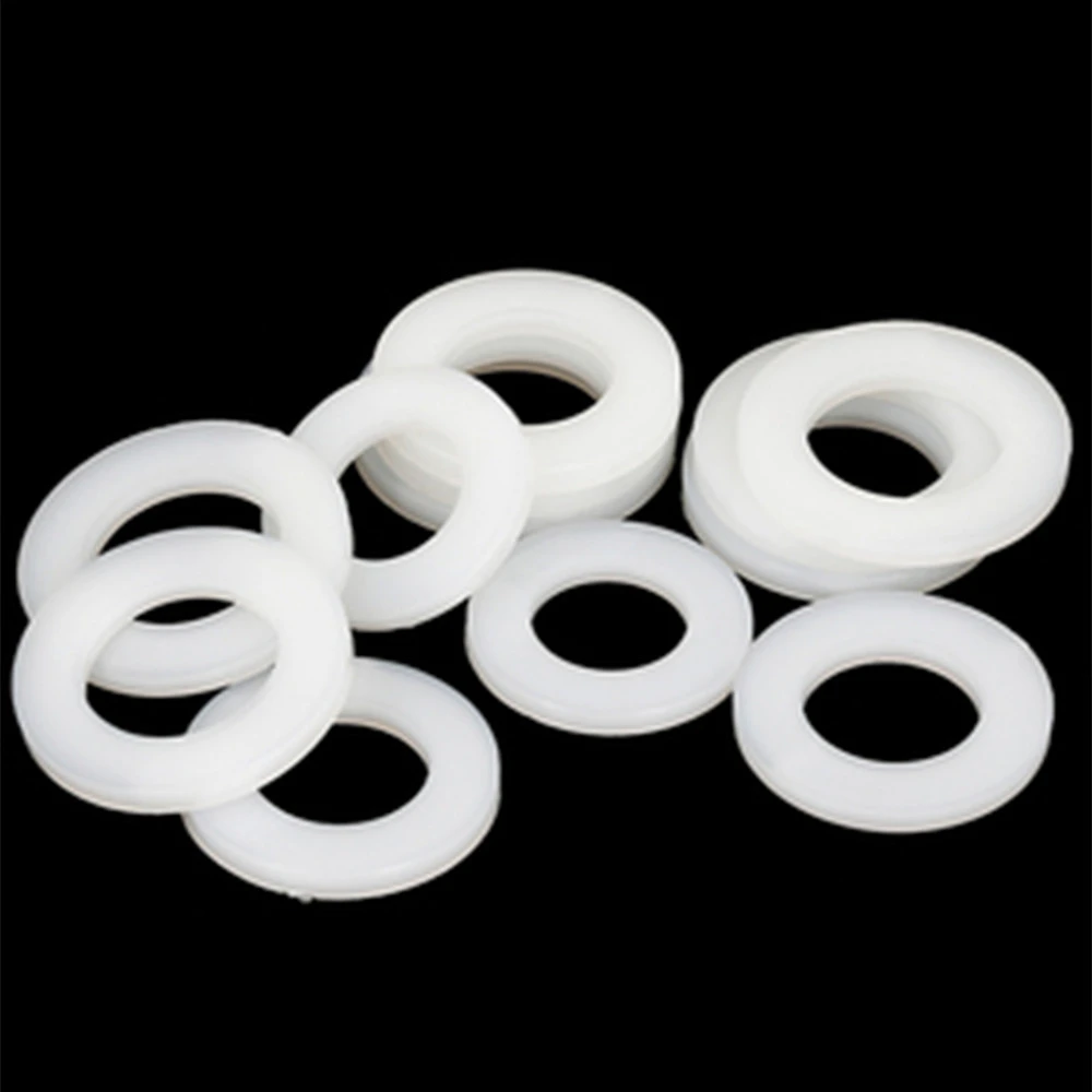 White / Black Nylon Washer Screw Round Circular Insulating Flate Pad M8 ...