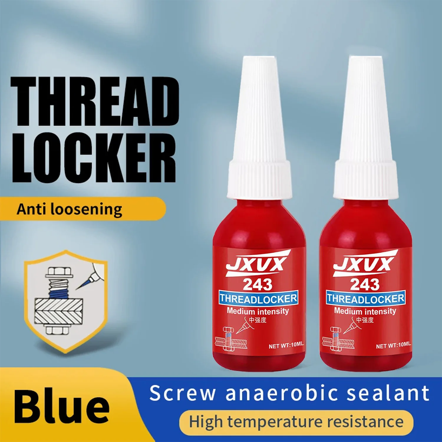 1-10pcs 243 Blue Medium Strength Threadlockers-Resists Heat,Oil ...
