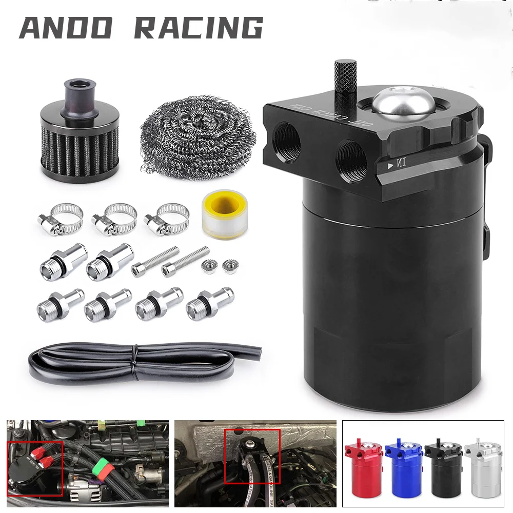 300ml Oil Catch Can Kit Car Universal Baffled Aluminum Oil Trap ...