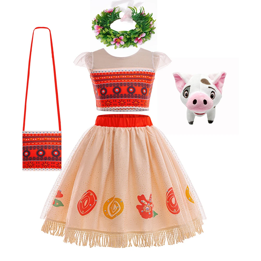 Disfraz de Moana de Disney para niña, vestido de princesa Vaiana para ...