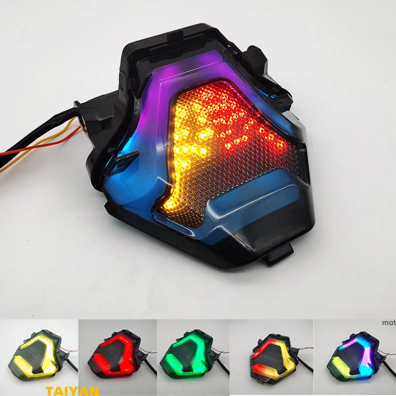 오토바이 브레이크 라이트 테일 램프 LED 턴 신호 RGB 앱, 야마하 YZF R3 R25 Y15ZR MT07 FZ07 ...
