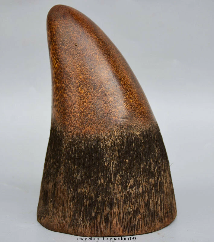 6" Collection Chinese Ox Horn Hand-carved Oxhorn Decorate Statue ...