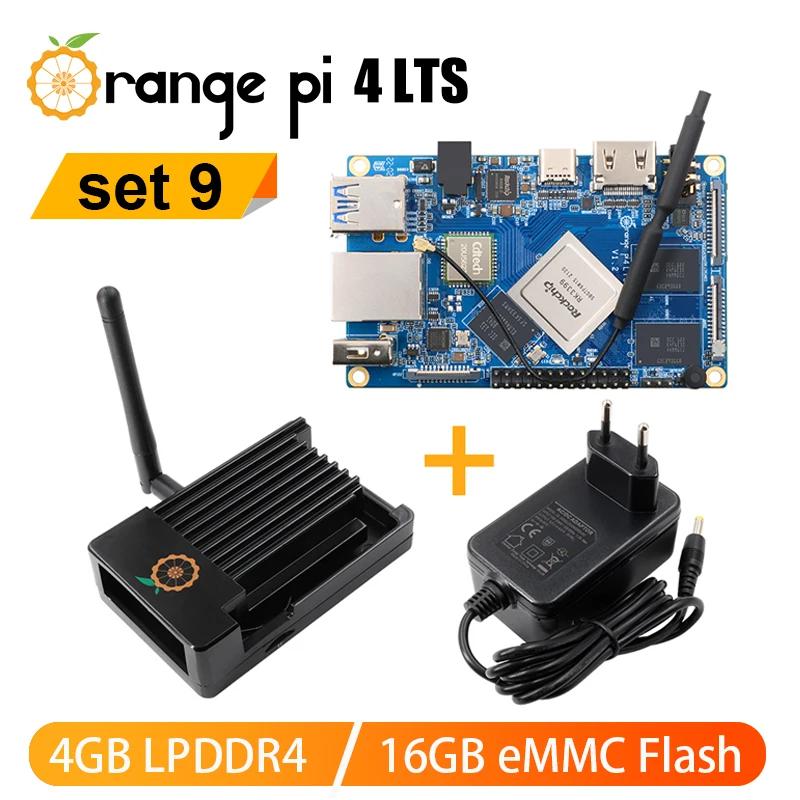 Orange Pi 4 Lts Single Board Computer + Metal Case + Power Supply ...