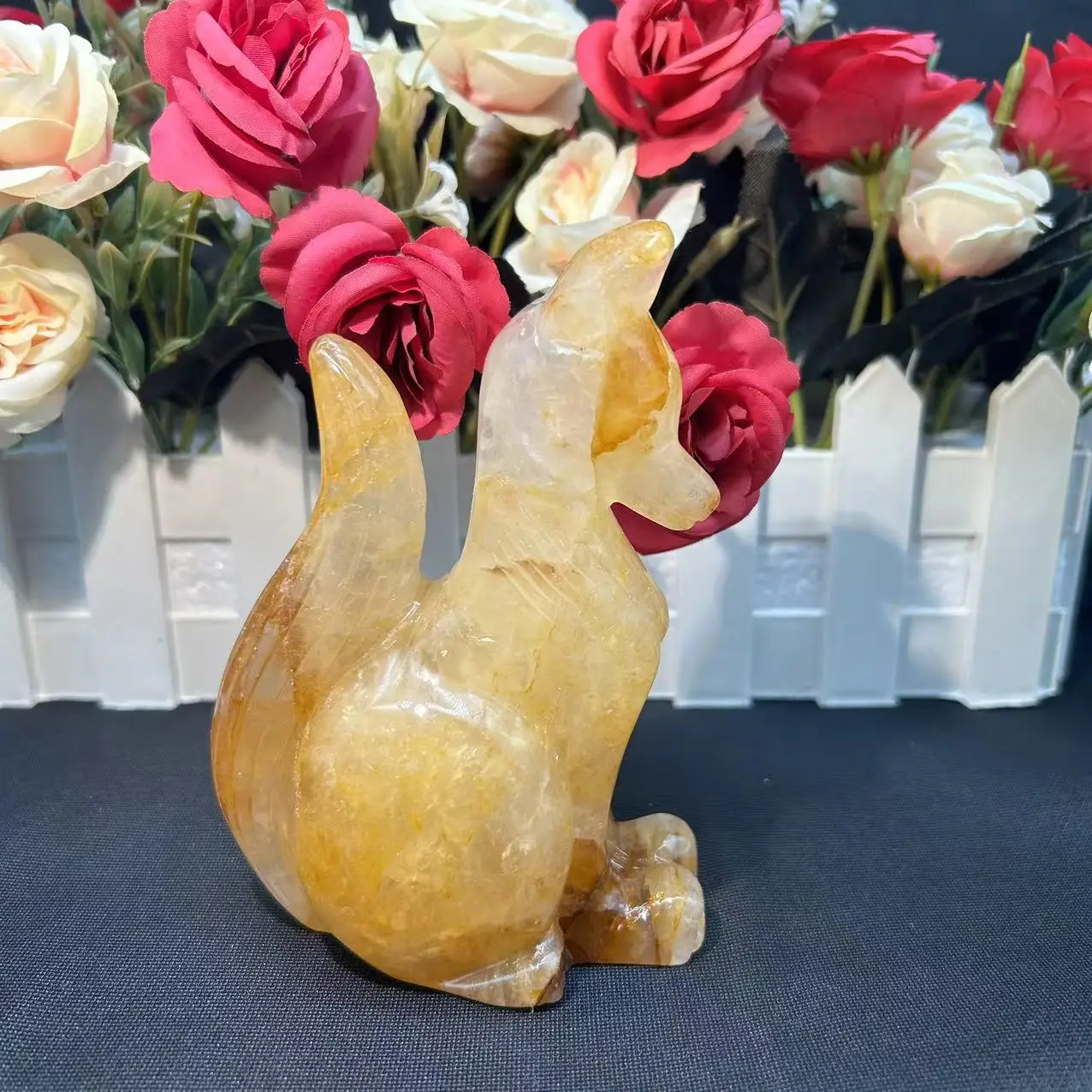 Natural-Gemstone-Animal-Hand-Carved-Ornament-Crystal-Statuette-Healing ...