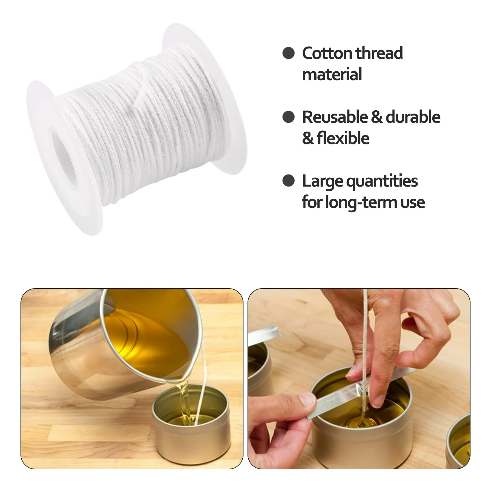A43T Candle Wick, Flat Wick, Round Wick, Lamp Wick, Coil - 61 M, For ...