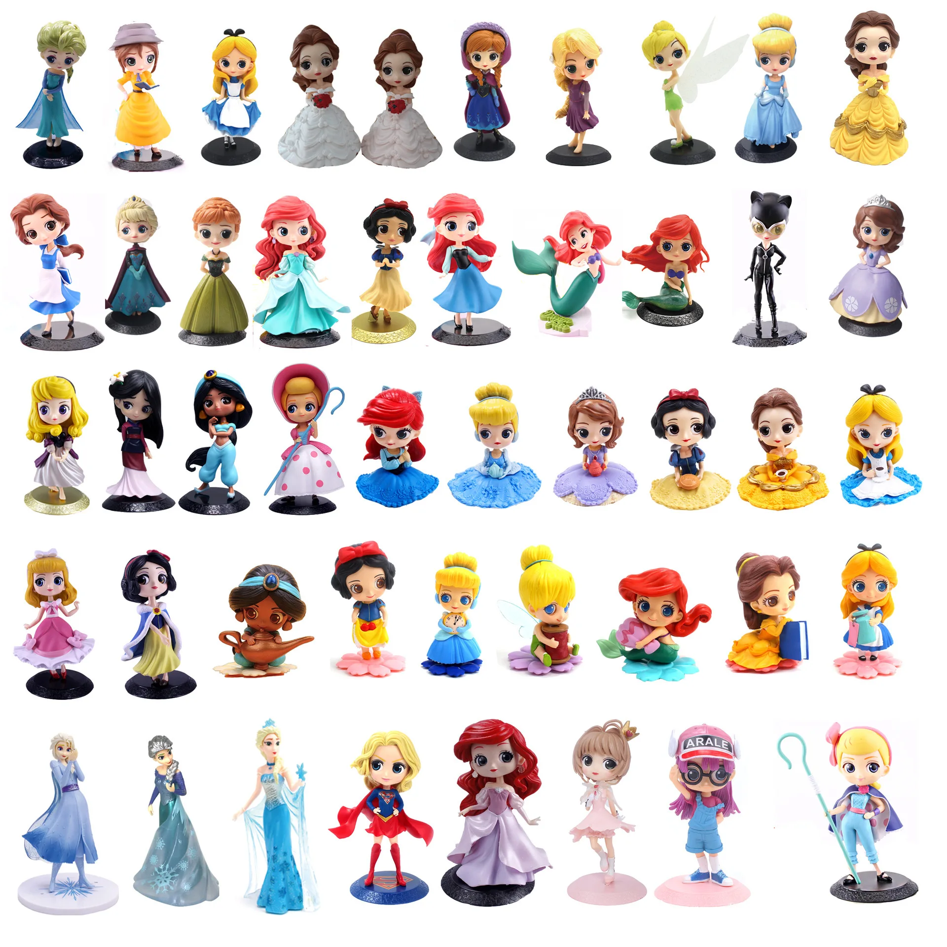Disney Princess Figures Mulan Ariel Frozen Elsa Anna Belle The Little ...