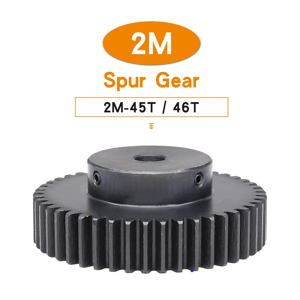 Motor-Gear-2M-45T-46T-Bore-Size-12-mm-Gear-Wheel-Blackening-SC45-Carbon ...