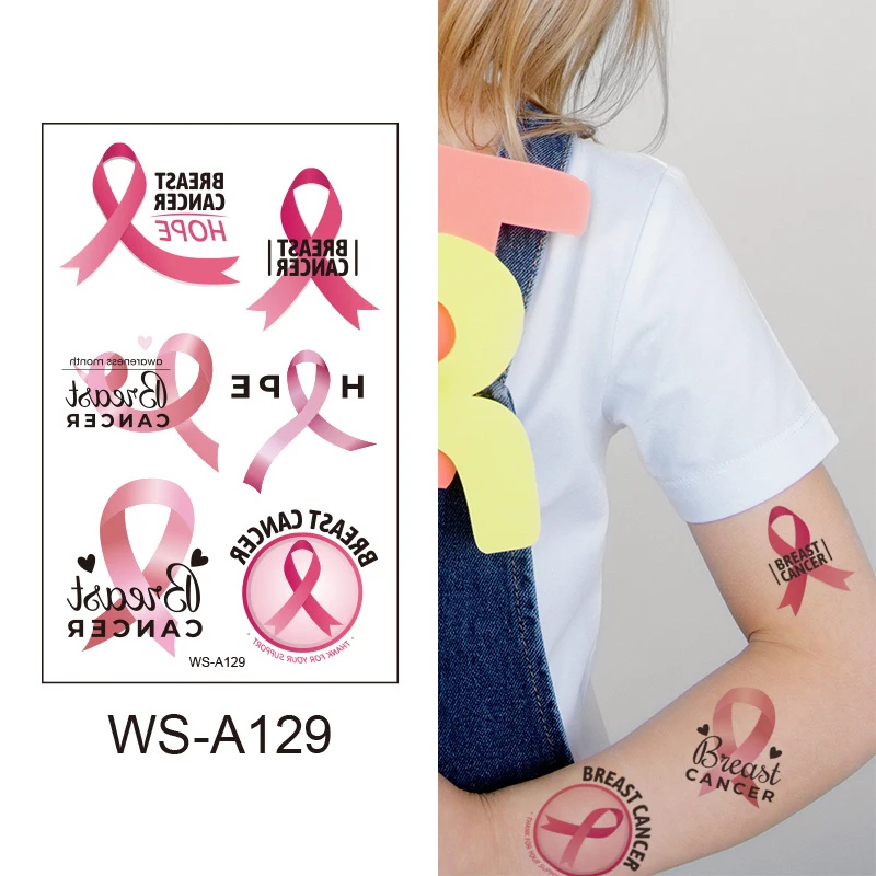 Pink Cancer Ribbon Tattoo