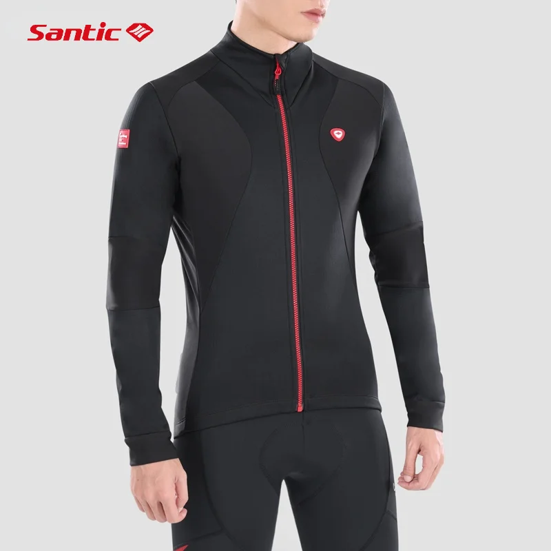 Santic 남성용 겨울 사이클링 재킷, 양털 따뜻한 사이클링 의류, 방풍 스포츠웨어, 자전거 코트, 사이클링 반사 의류 재킷 ...