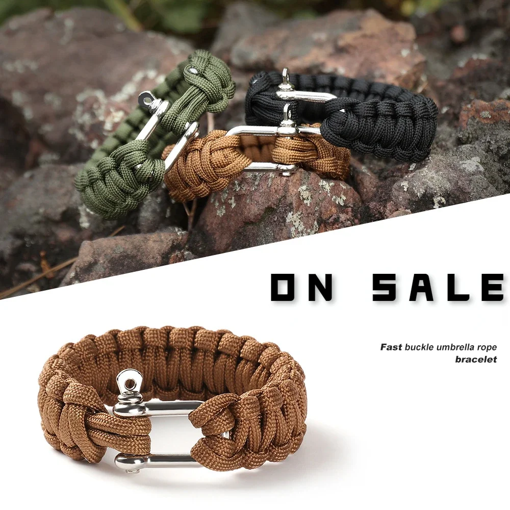 Paracord-Bracelet-Woven-Survival-Alloy-U-Buckle-Escape-Emergency ...