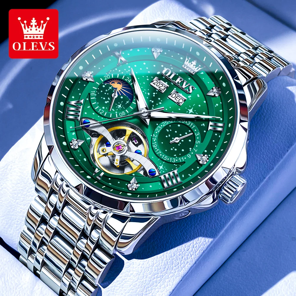 OLEVS-Original-Brand-Men-s-Watches-Moon-Phase-Starry-DiskWaterproof ...