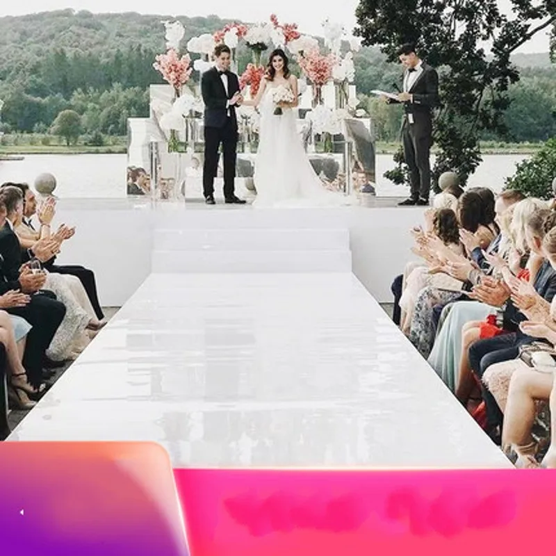Non-slip-Wedding-Mirror-Carpet-T-Stage-White-Black-Silver-Aisle-Runner ...