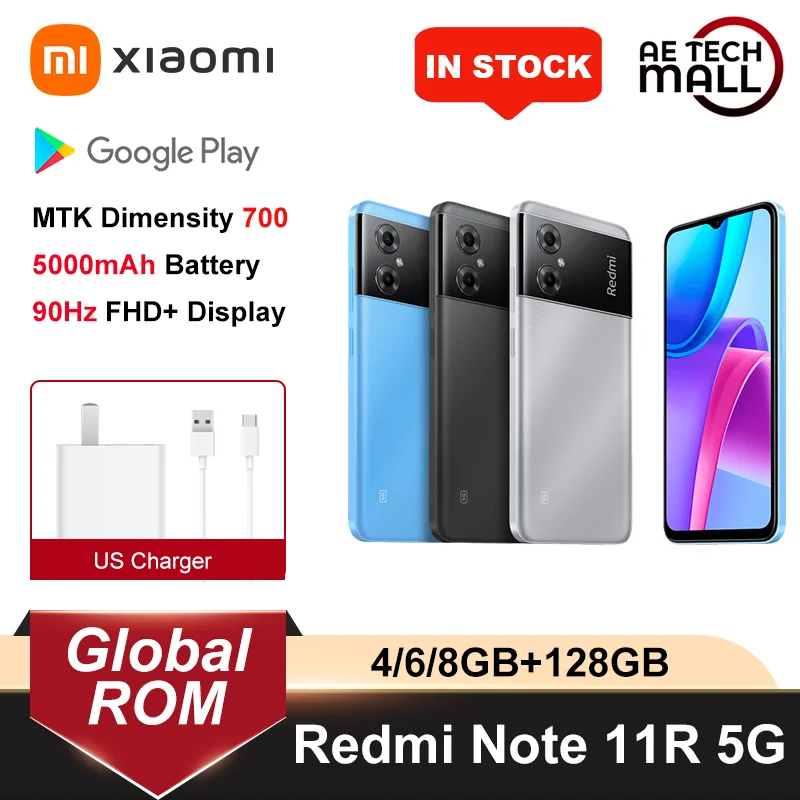 Redmi Note 11R 5G Global Rom Dimensity 700 90Hz 6,58 "FHD + Display 13MP 5000mAh batería 18W ...