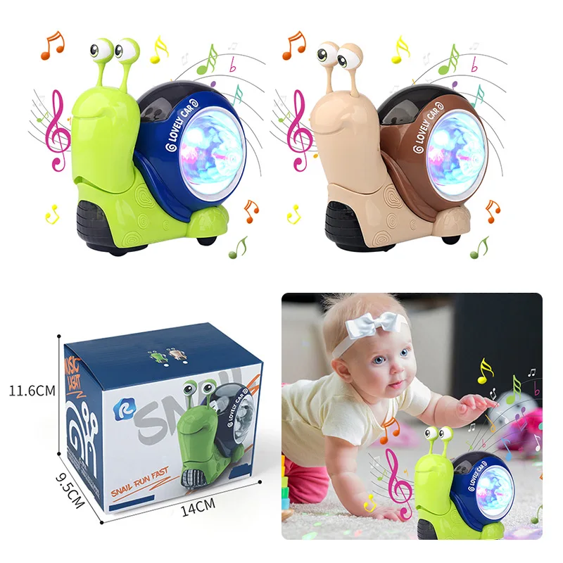 Cartoon-Snail-360-Rotation-Toys-Battery-Powered-Plastic-Electric ...