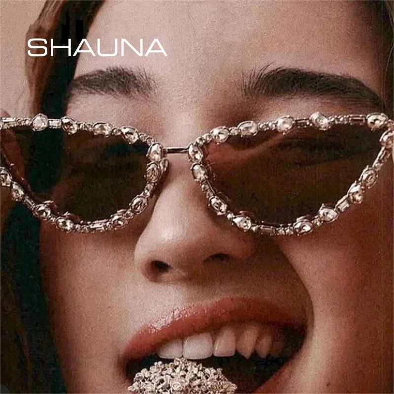 SHAUNA-Luxury-Crystal-Women-Cat-Eye-Sunglasses-Trending-Men-Metal-Frame ...