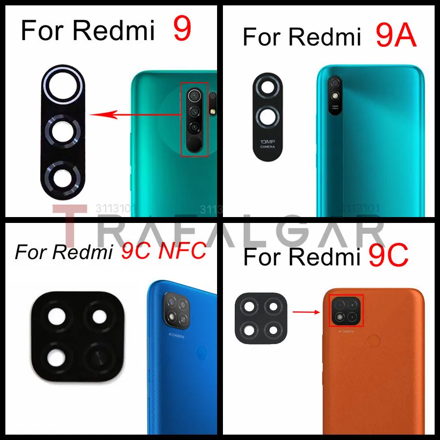 Rear Back Camera Glass Lens For Redmi 9 9C NFC 9A 9T Camera Lens Cover Replacement Parts With ...