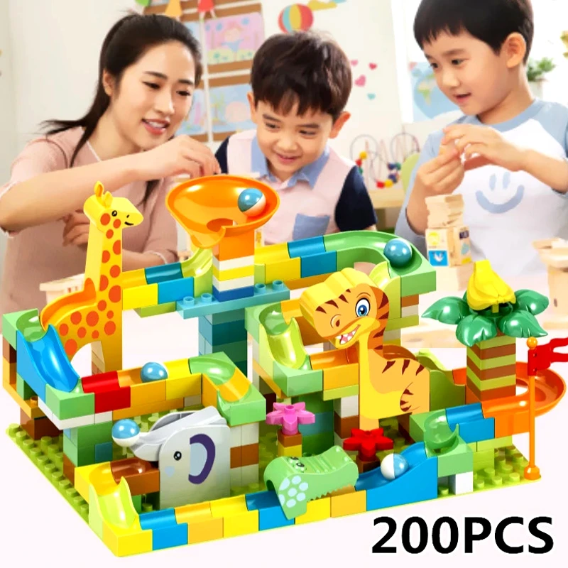 Marble Run Building Blocks Construction Toys | 308pcs Marble Race Run ...