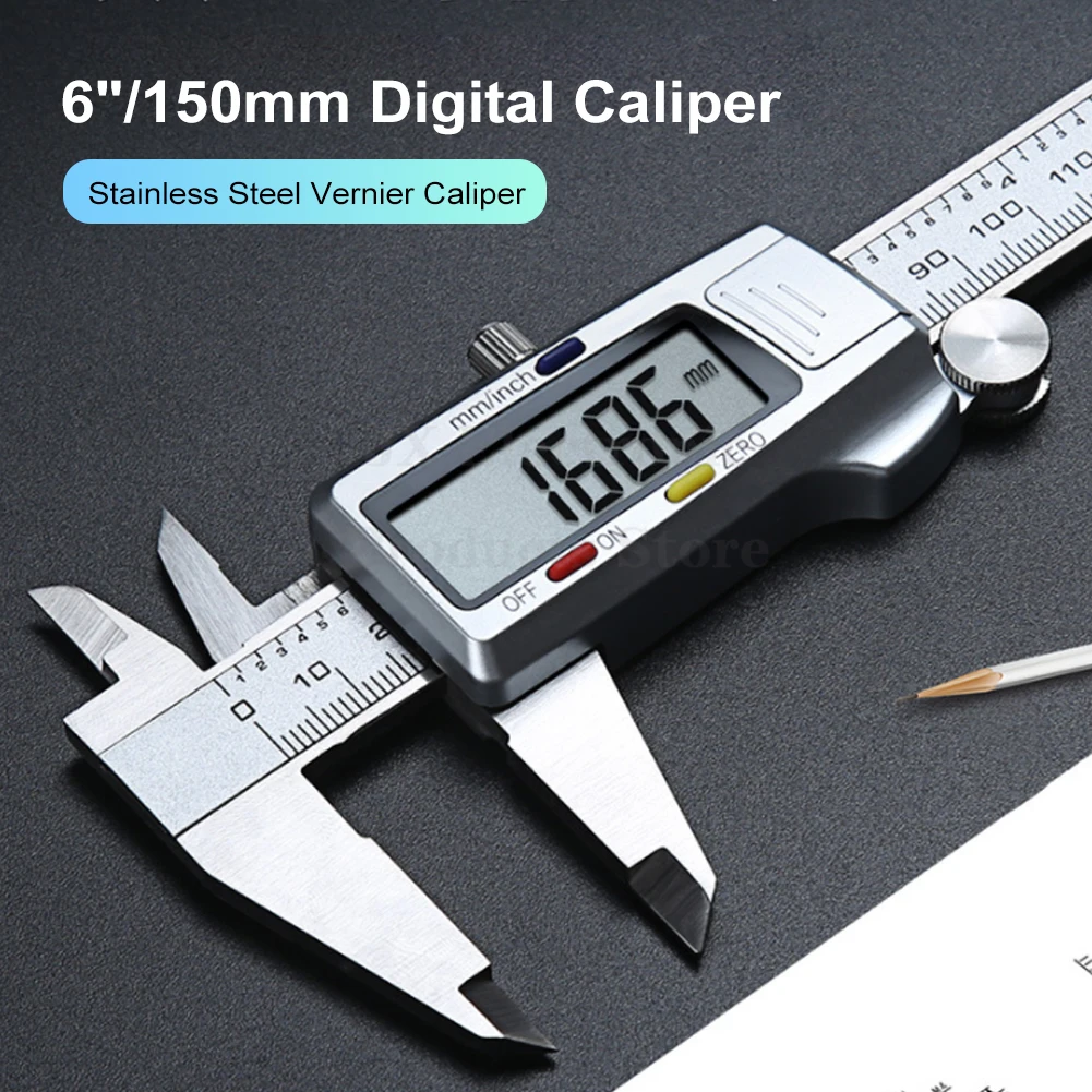 150mm-Digital-Caliper-Stainless-Steel-Vernier-Caliper-Metal-Micrometer ...