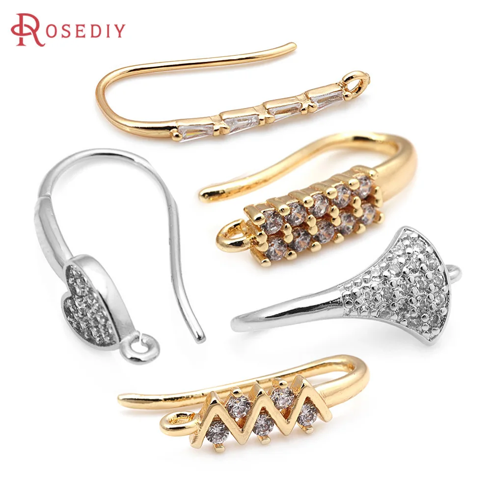 18K-Gold-Color-Brass-and-Zircon-Style-Earrings-Hooks-High-Quality-Diy ...