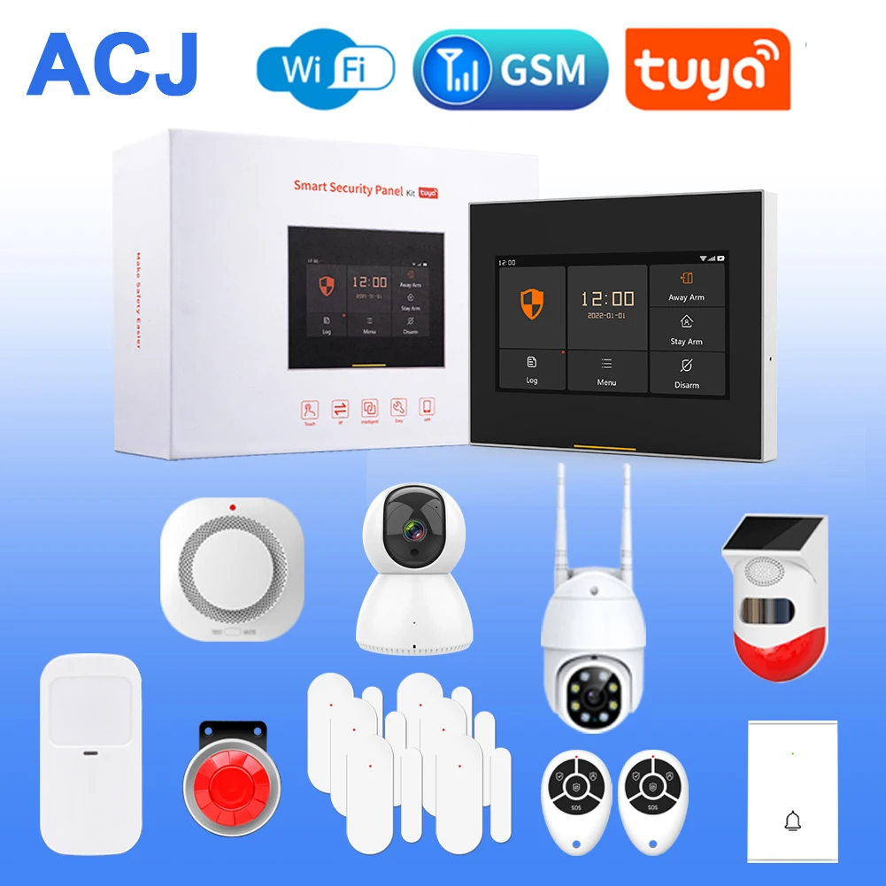 Wifi Gsm Tuya Wireless Burglar Alarm System For Smart Home Camera Pir ...