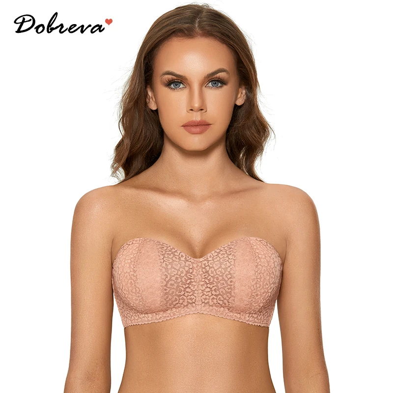 DOBREVA-Women-s-Floral-Lace-Strapless-Bra-Sexy-See-Through-Unlined-Bralette-Plus-Size-Underwire ...
