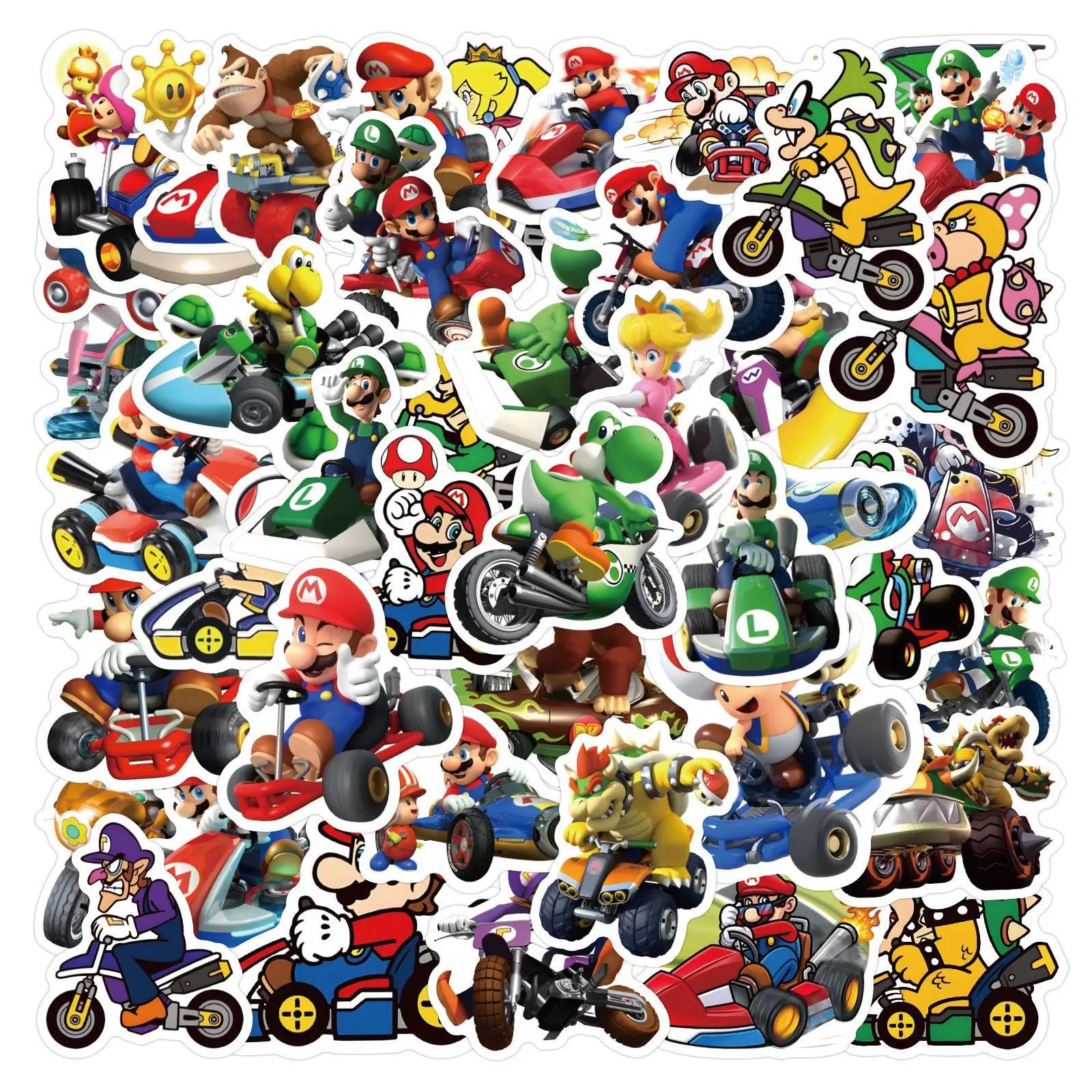 60Pcs-Set-Classic-Game-Super-Mario-Stickers-Toys-Mario-Kart-Graffiti ...