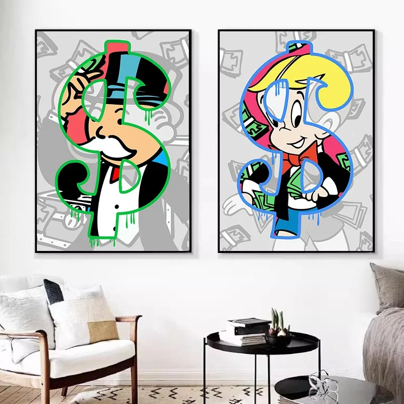 Money-Sign-Wall-Art-MonopolyPoster-Richie-Rich-Money-Print-Poster ...