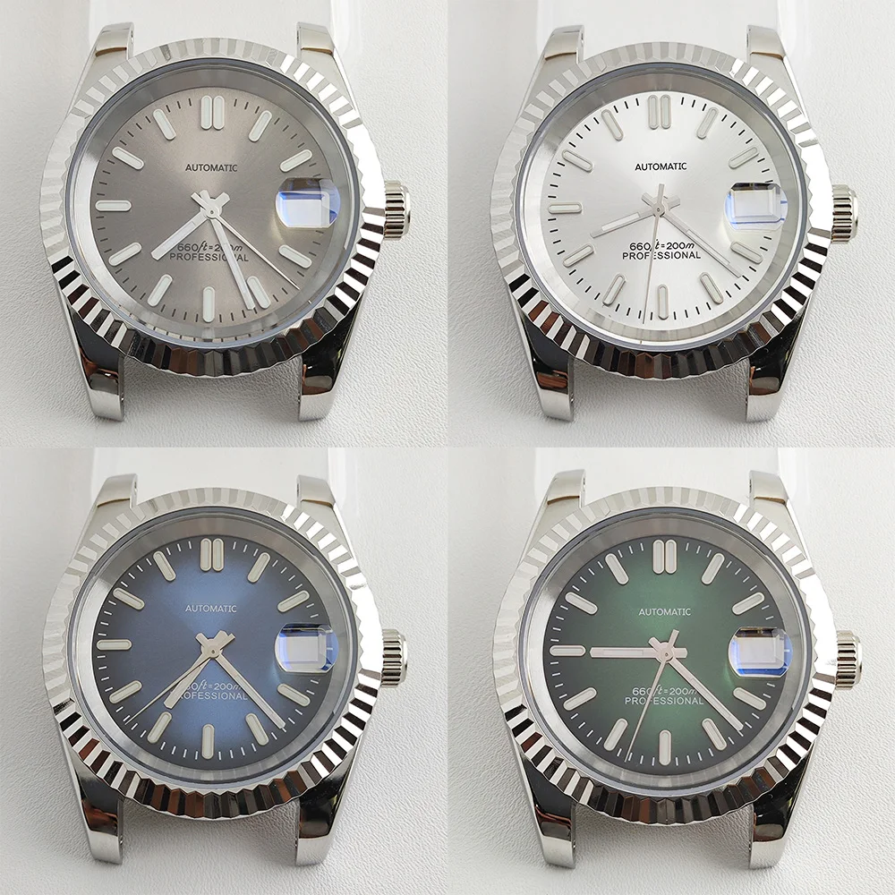 36mm/39mm NH35 case NH35 dial Green Luminous Dial sapphire Stainless ...