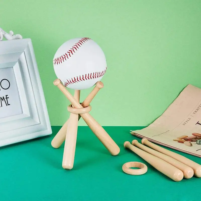 Wooden Baseball Bat And Ball