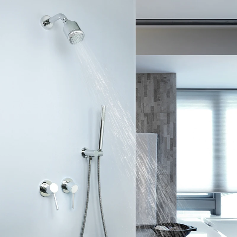 Solid-Brass-Bathroom-Rainfall-Shower-Faucet-Set-Hand-Shower-Tap-System ...