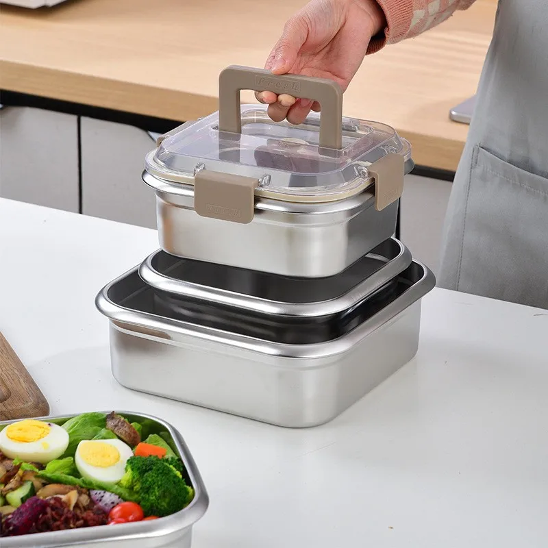 Stainless-steel-crisper-refrigerator-pickle-box-Fruit-food-storage-box ...