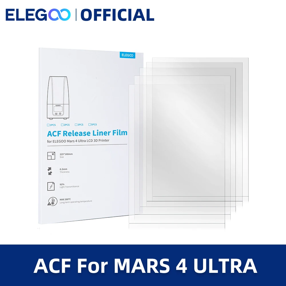 ELEGOO-5PCs-ACF-Release-Films-Set-for-MARS-4-ULTRA-LCD-3D-Printer-0-3mm ...