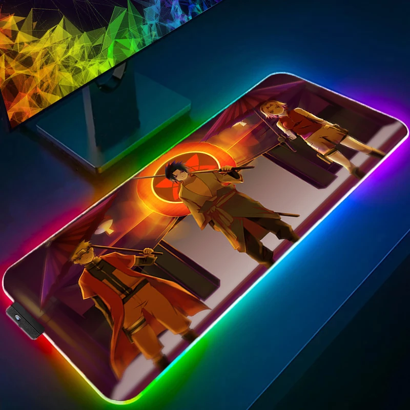 Naruto Ninja Large RGB Mouse Pad Gaming Mousepad LED Mause Pad Gamer ...