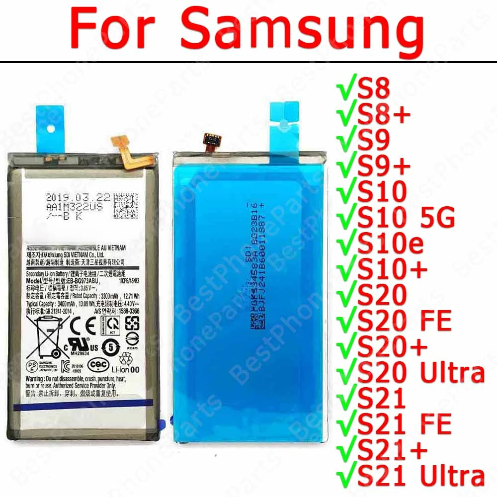 Battery-For-Samsung-S8-S9-Plus-S10-S8-S9-S10e-S20-FE-S21-Ultra-5G ...
