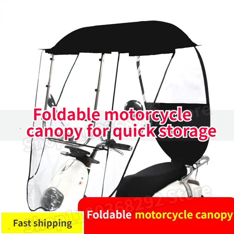 Foldable-Electric-Motorcycle-Canopy-Thickened-Windproof-Windshield ...