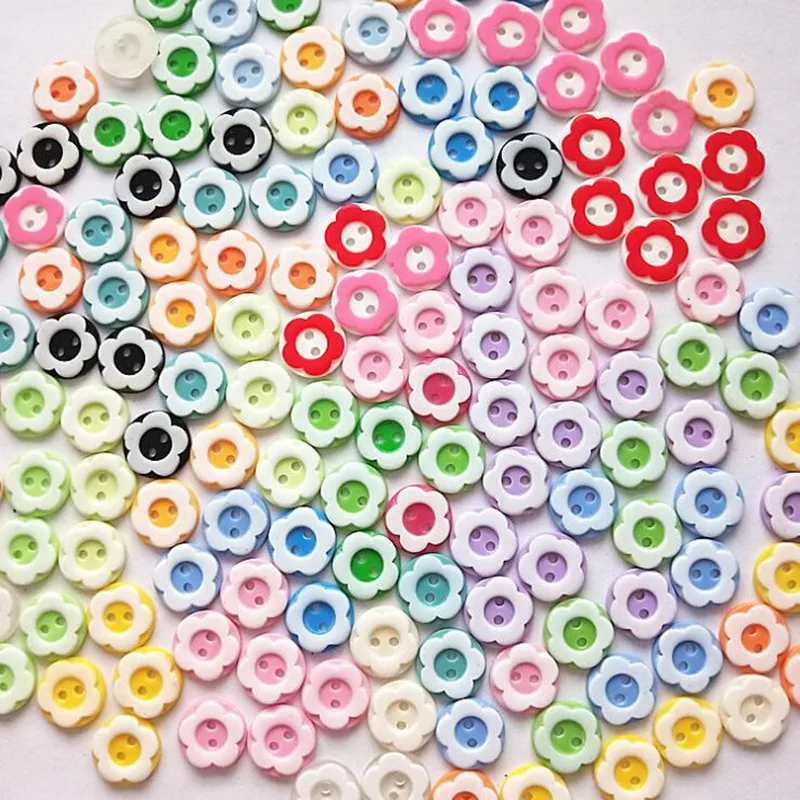 100Pcs Plum Flower Shaped Buttons Children's Sweater Buttons Sewing DIY ...