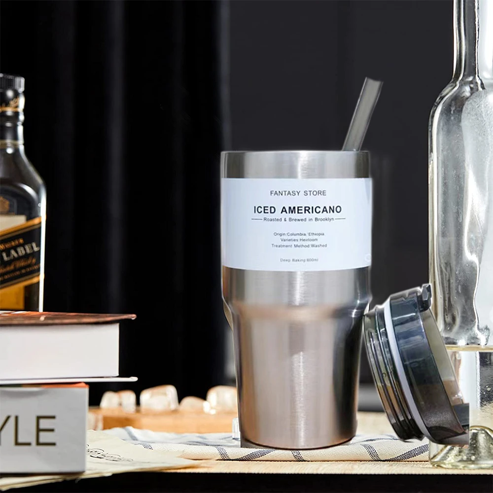 600ML Stainless Steel Tumblers Flask Travel Coffe Mugs Double Wall ...