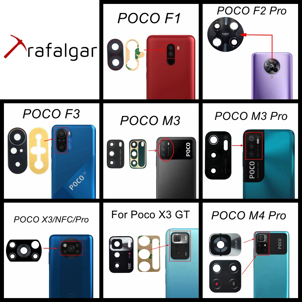 Back Rear Camera Glass For Xiaomi POCO M4 Pro M3 F1 F2 F3 X3 NFC F4 GT ...