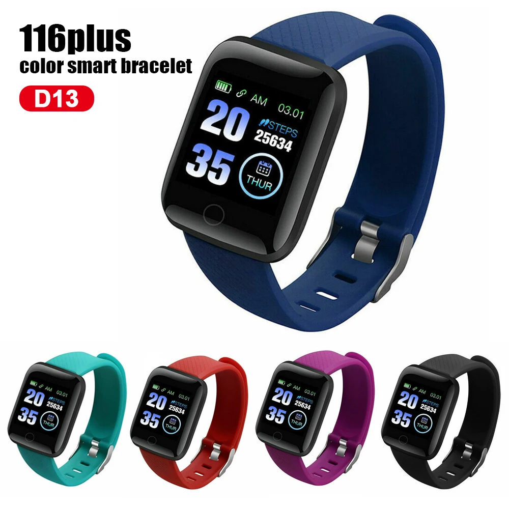 116 Plus Smart Watch Heart Rate Watch Wristband Sports Watches Smart Blood Pressure Fitness ...