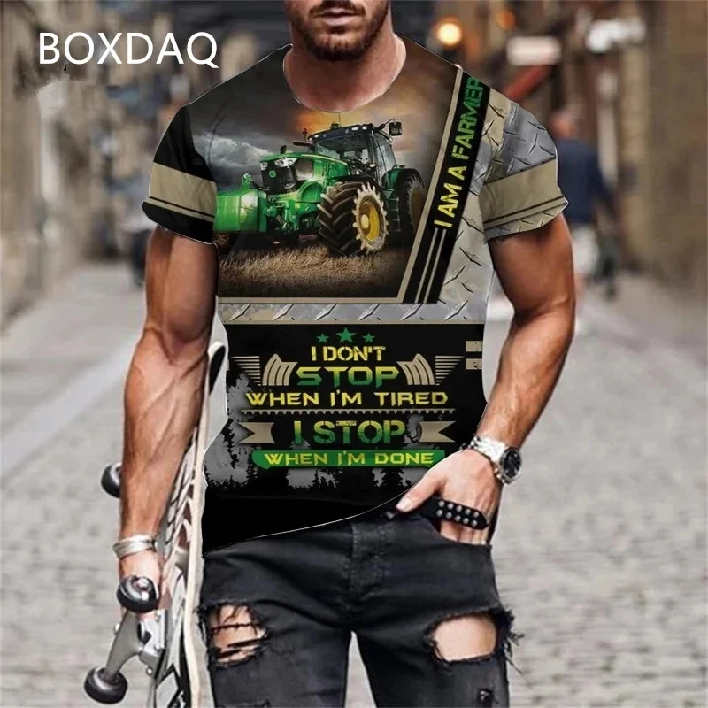 Men-s-Tractor-T-Shirts-Short-Sleeve-O-Neck-3D-Print-Car-Farmer-Tools ...