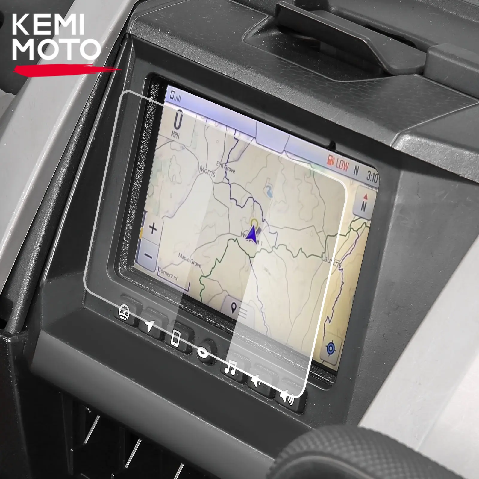 KEMIMOTO UTV 7" Tempered Glass Screen Protector Compatible with Polaris ...