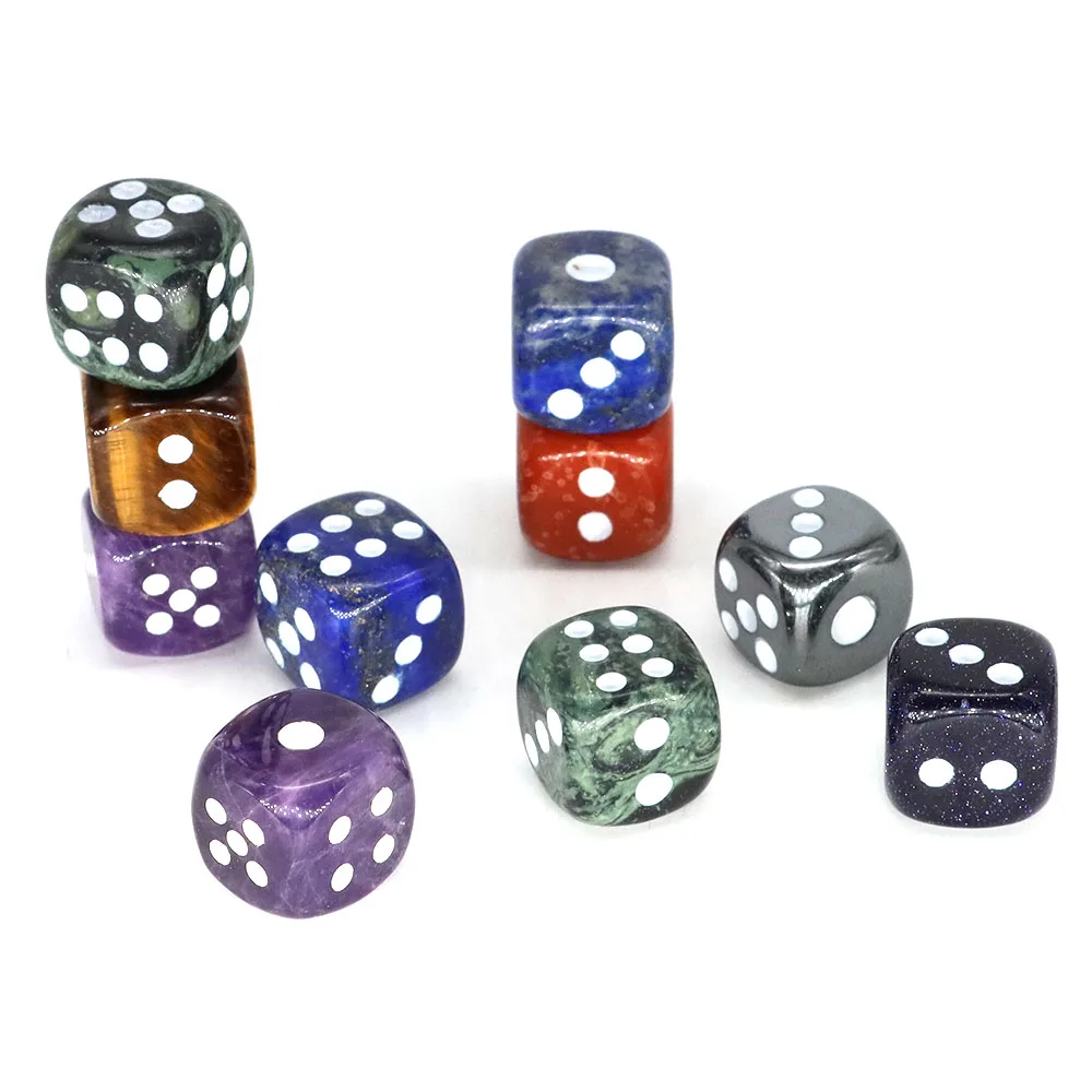 15mm-Natural-Crystal-Stone-D6-Dice-Table-Playing-Game-Tools-Family ...