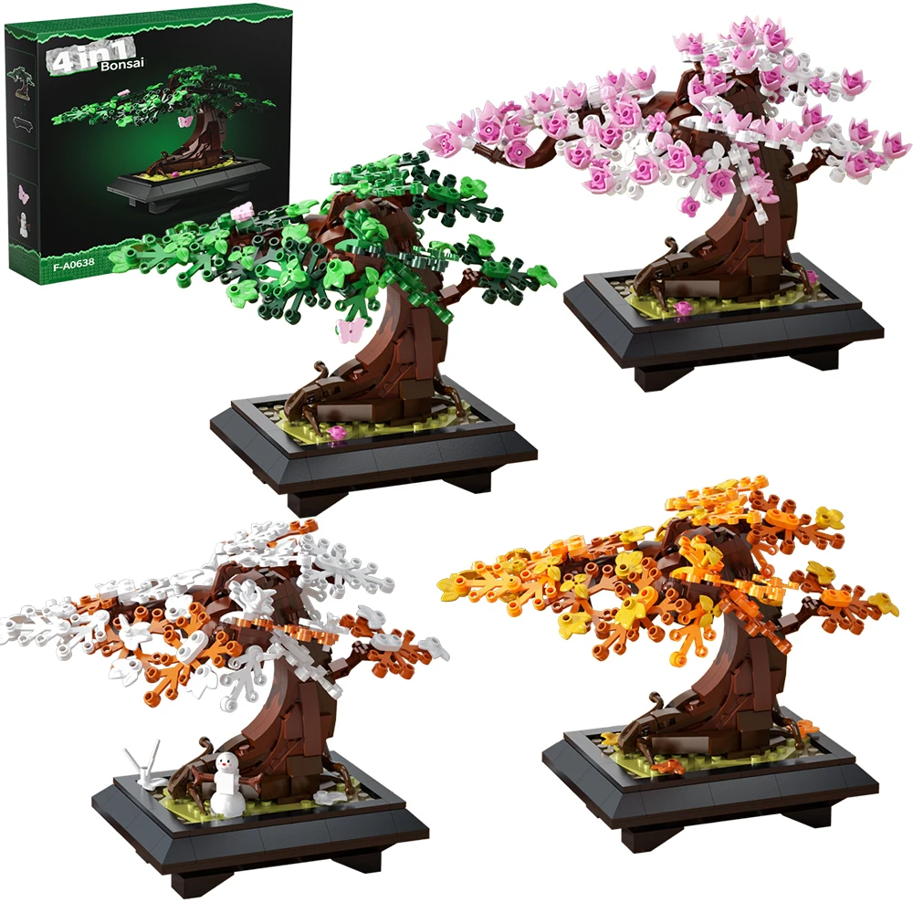 Gobricks-MOC-Four-Season-Bonsai-Tree-Bricks-Model-Decoration-Building ...