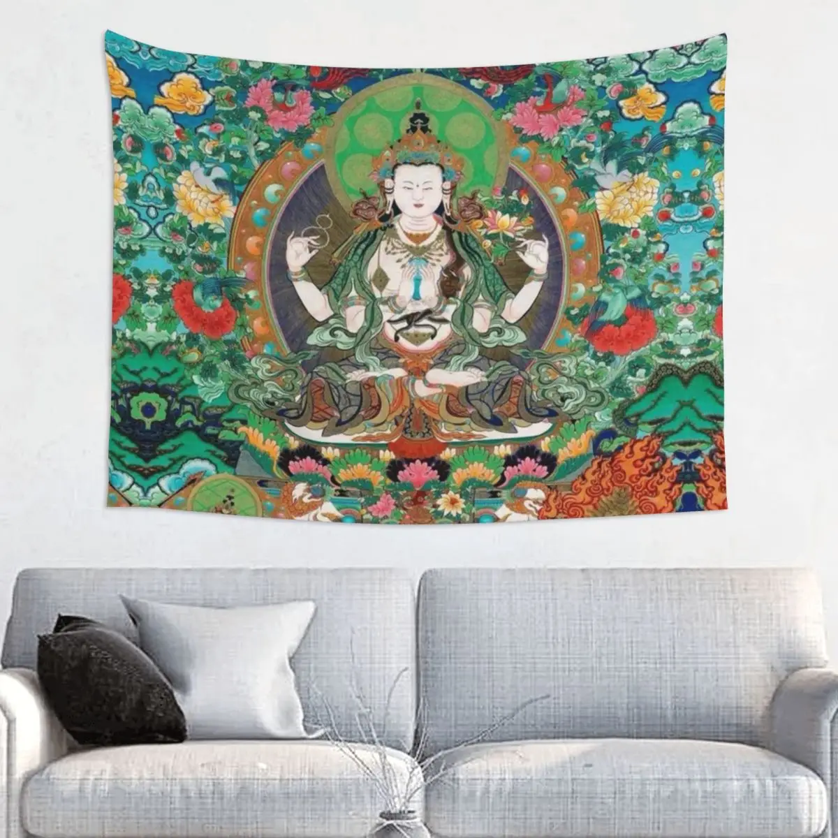 Buddhist-Thangka-Art-Tapestries-for-Bedroom-Dorm-Buddha-Buddhism ...