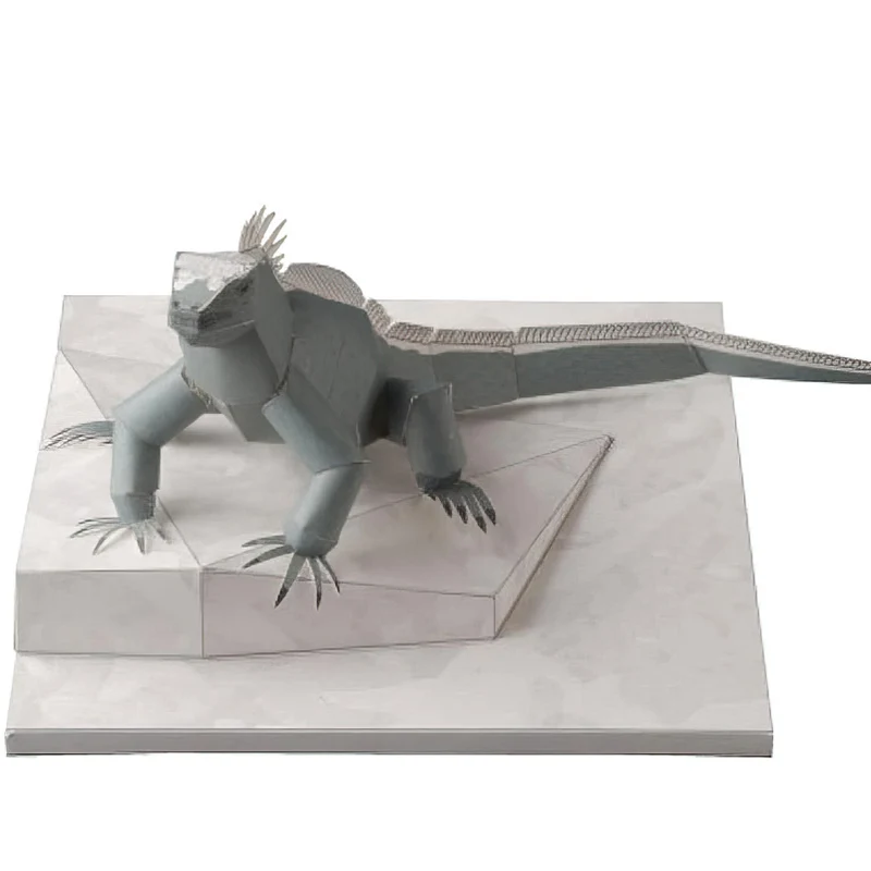Marinha-iguana-origami-arte-mini-3d-dobrado-modelo-de-papel-papercraft ...