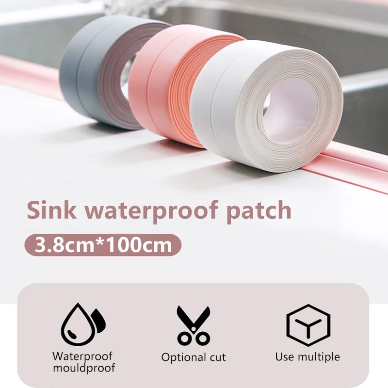 Joint d'étanchéité,Autocollants étanches en PVC pour fissures d'évier ...