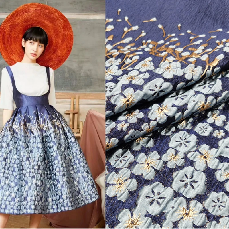 Light-Luxury-Gold-Silk-Yarn-dyed-Jacquard-Fabric-Positioning-One-piece ...