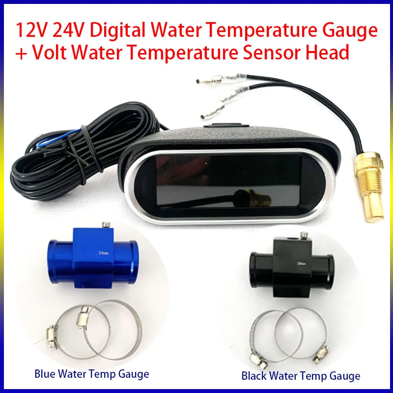 12V-24V-Digital-Water-Temperature-Gauge-Volt-Water-Temperature-Sensor ...