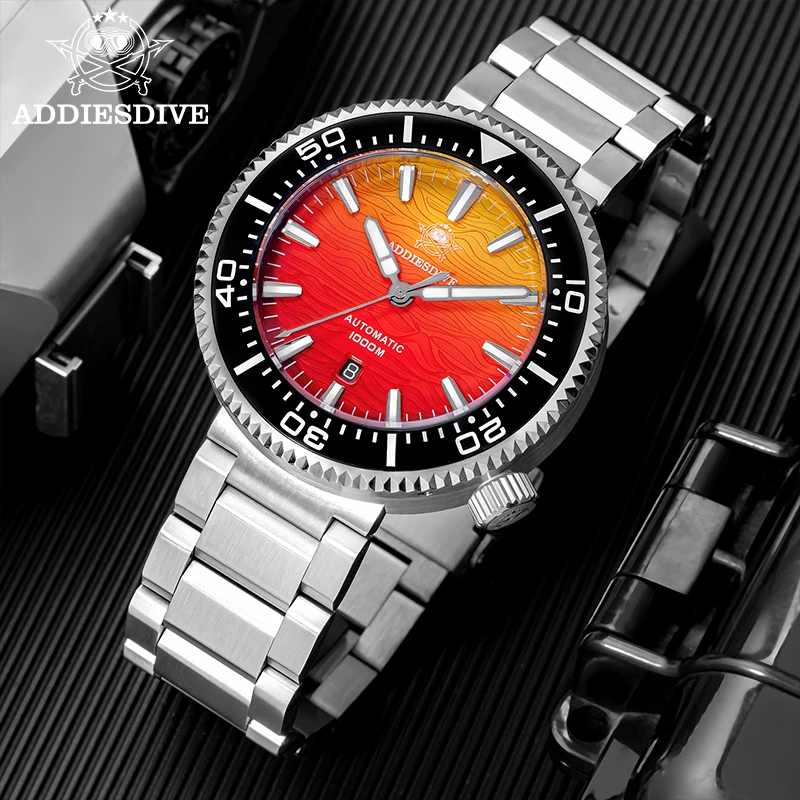 ADDIESDIVE AD2526 Automatic Mechanical Dive Watch Japan 8215 1000M ...