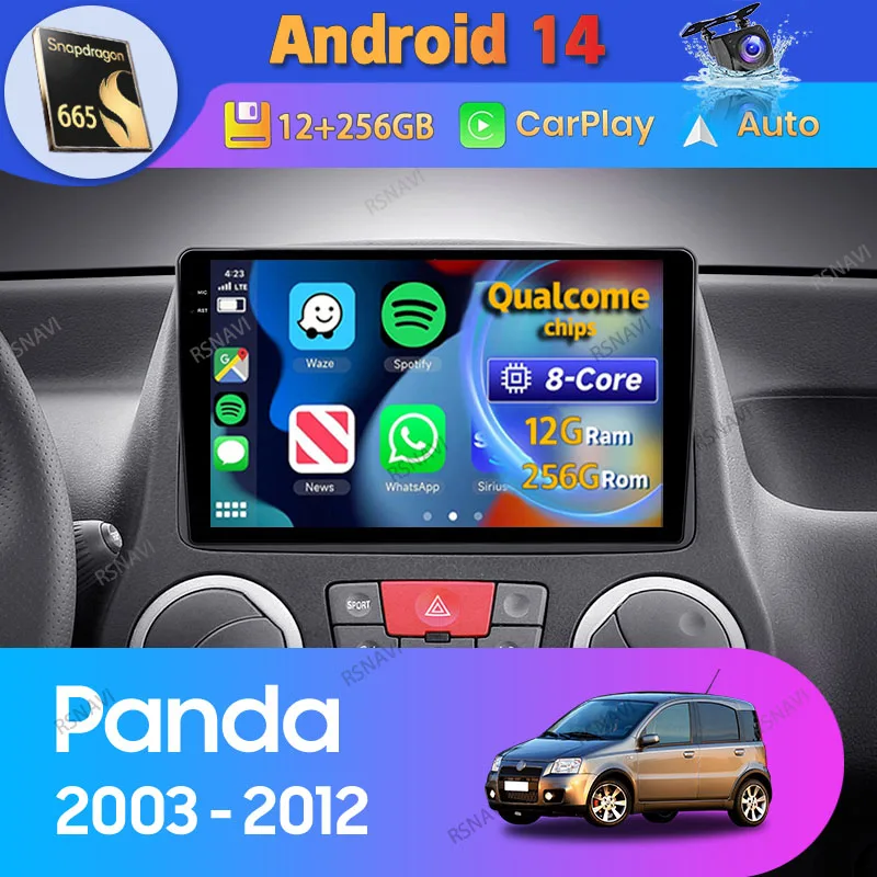 Android-14-Car-Radio-For-Fiat-Panda-169-2003-2004-2005-2012-Carplay ...